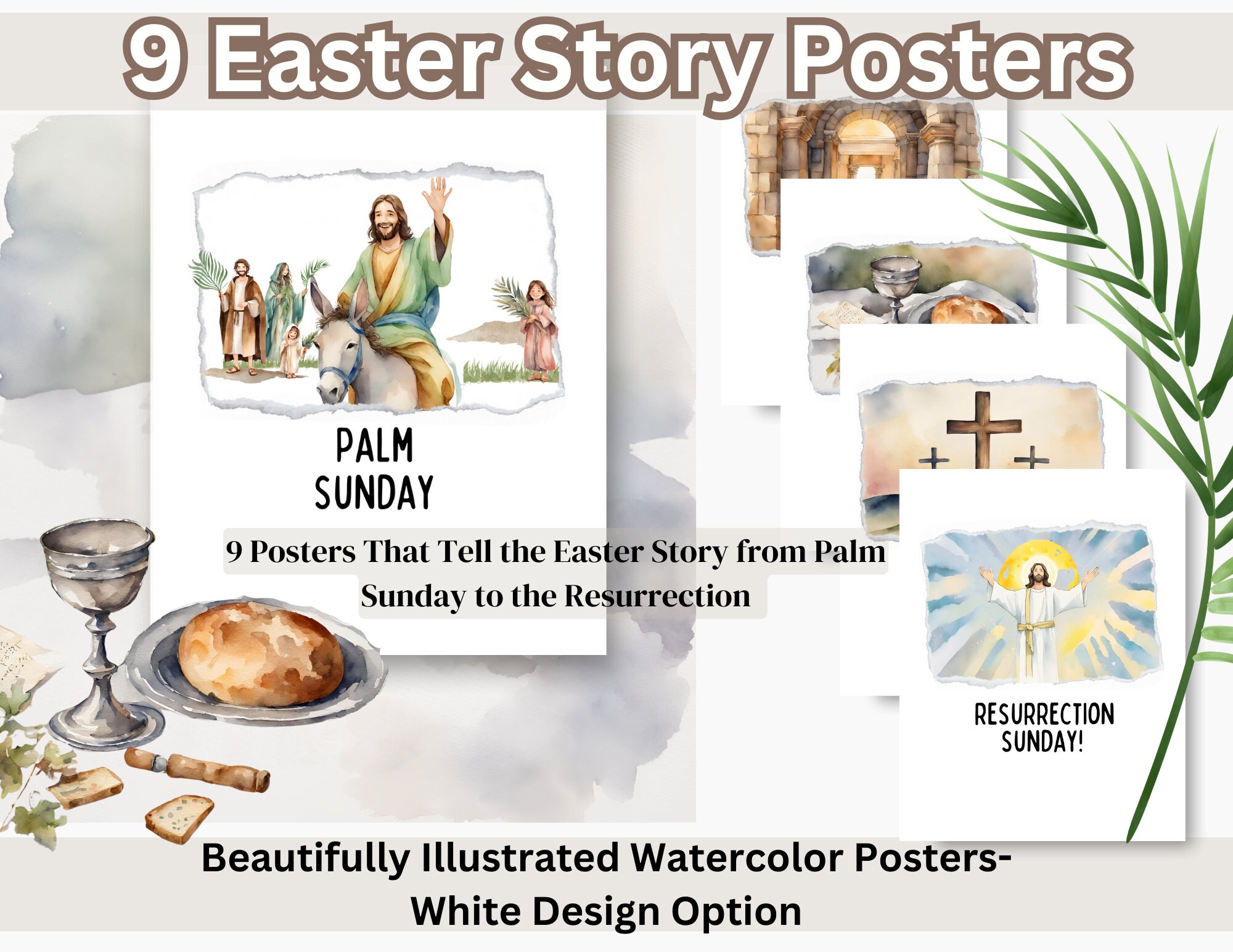 Easter Story Cards & Posters: Holy Week Bible Study (digital Download ...