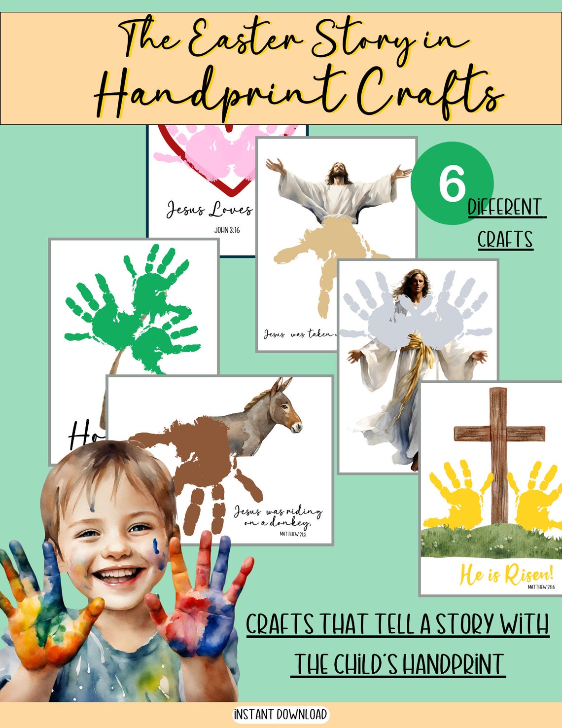 Easter Story Handprint Crafts Church Handprint Art Preschool Handprints ...