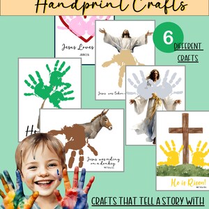 Easter Story Handprint Crafts: Church & Preschool Art (PDF) - Etsy