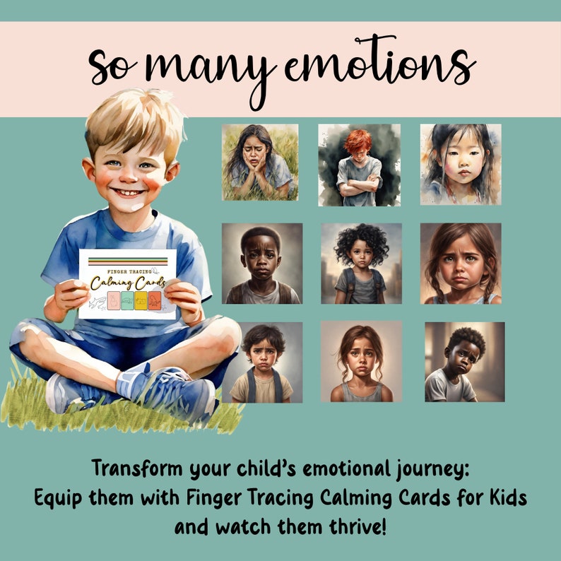 Finger Tracing Calming Cards Kids Sensory Processing Coping Strategies ...