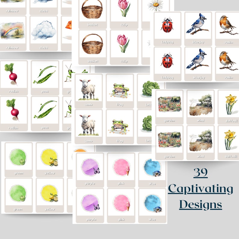 Matching Memory Card Game Spring Easter Kids Memory Game Montessori ...