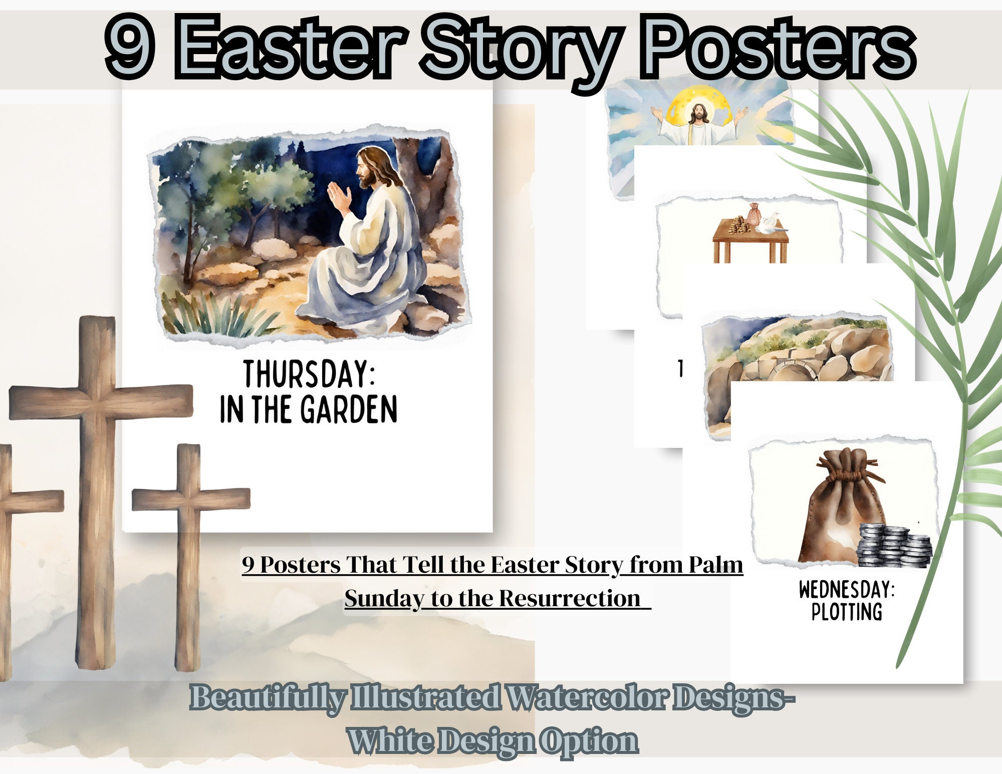 Easter Story Cards Resurrection Story Posters Holy Week Study Holy Week ...