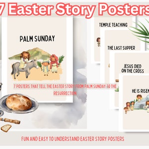 Easter Story Cards, Posters & Coloring Sheets (digital Download) - Etsy