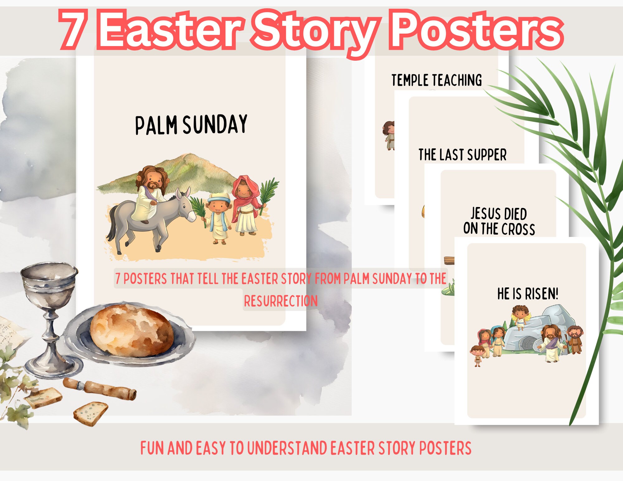 Easter Story Cards, Posters & Coloring Sheets (digital Download) - Etsy