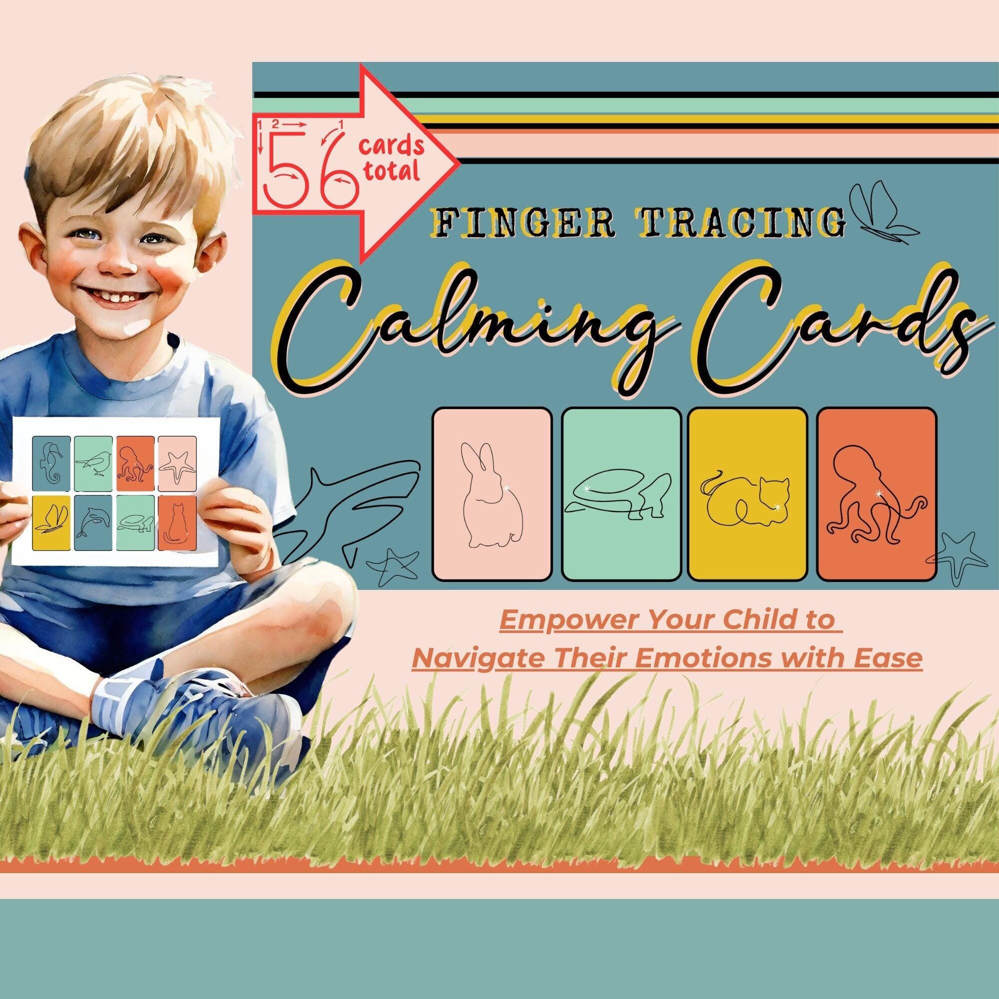 Finger Tracing Calming Cards Kids Sensory Processing Coping Strategies ...