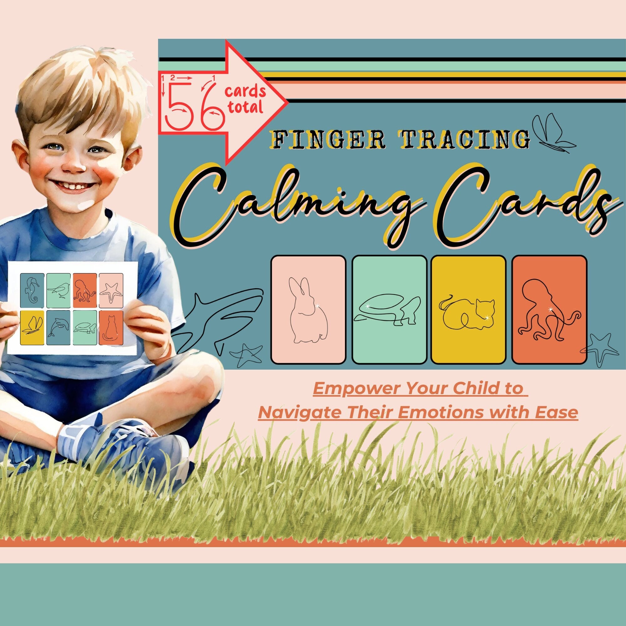 Finger Tracing Calming Cards Kids Sensory Processing Coping Strategies ...