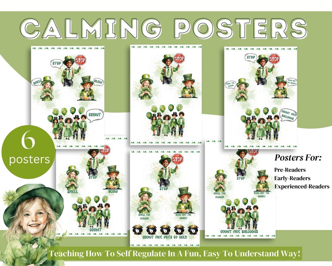 St Patricks Day Calm Corner Poster for Kids Coping Skills Mindfulness ...