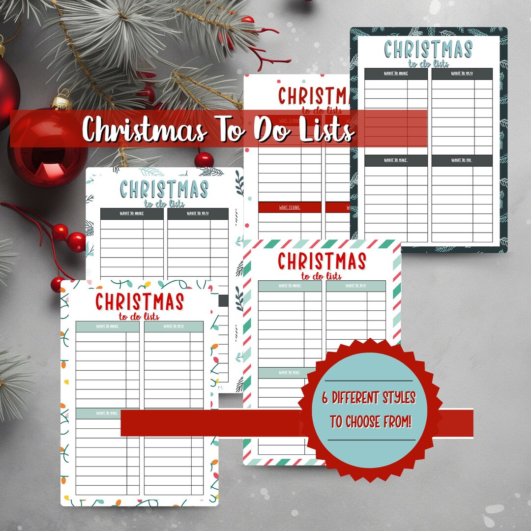 Christmas To-do Lists, Printable Holiday Planner (PDF) - Etsy