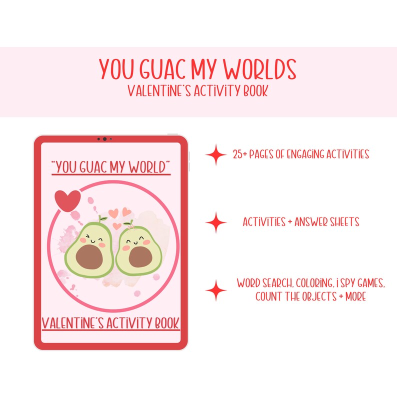 You Guac My World Valentine's Activity Book 25 Fun Pages, Coloring ...