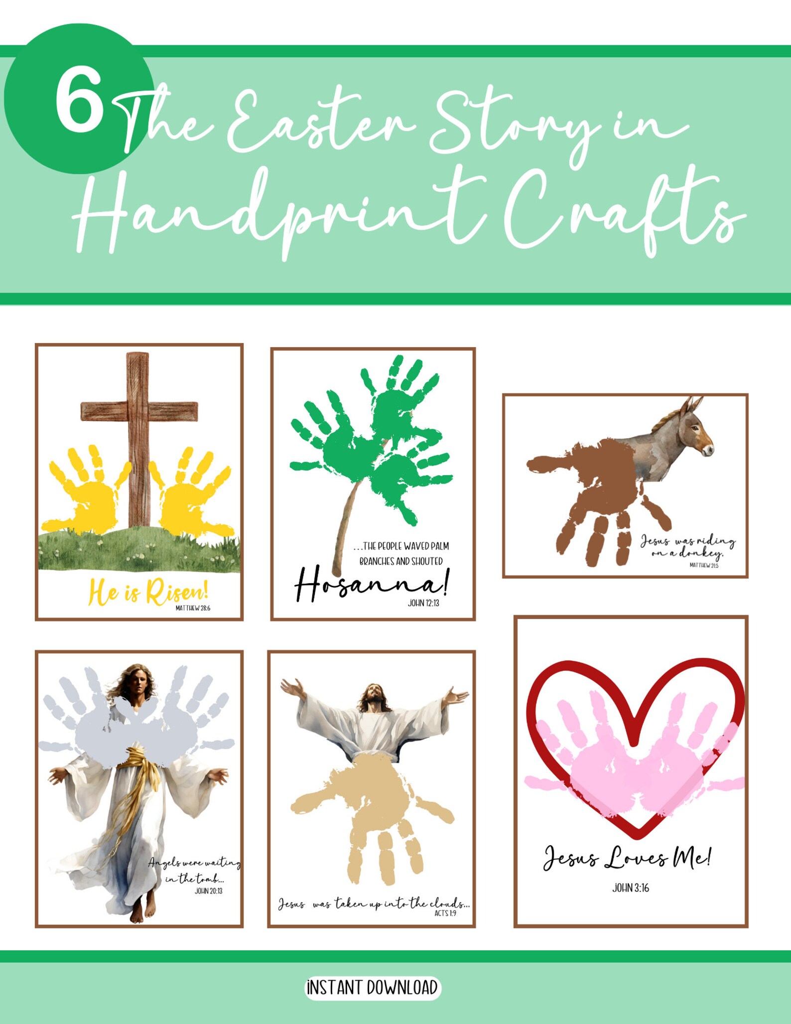 Easter Story Handprint Crafts Church Handprint Art Preschool Handprints ...