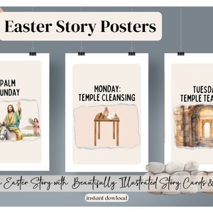 Easter Story Cards & Posters: Holy Week Bible Study (digital Download ...