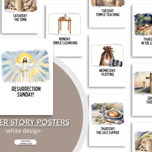 Easter Story Cards & Posters: Holy Week Bible Study (digital Download ...