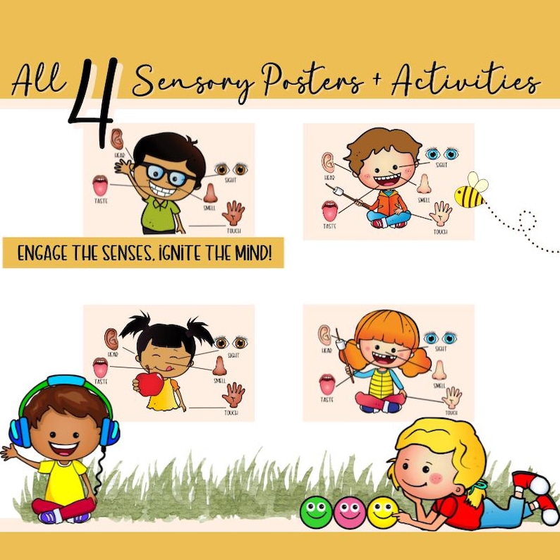 Five Senses Posters: Hands-on Learning Activity for Preschool (digital ...