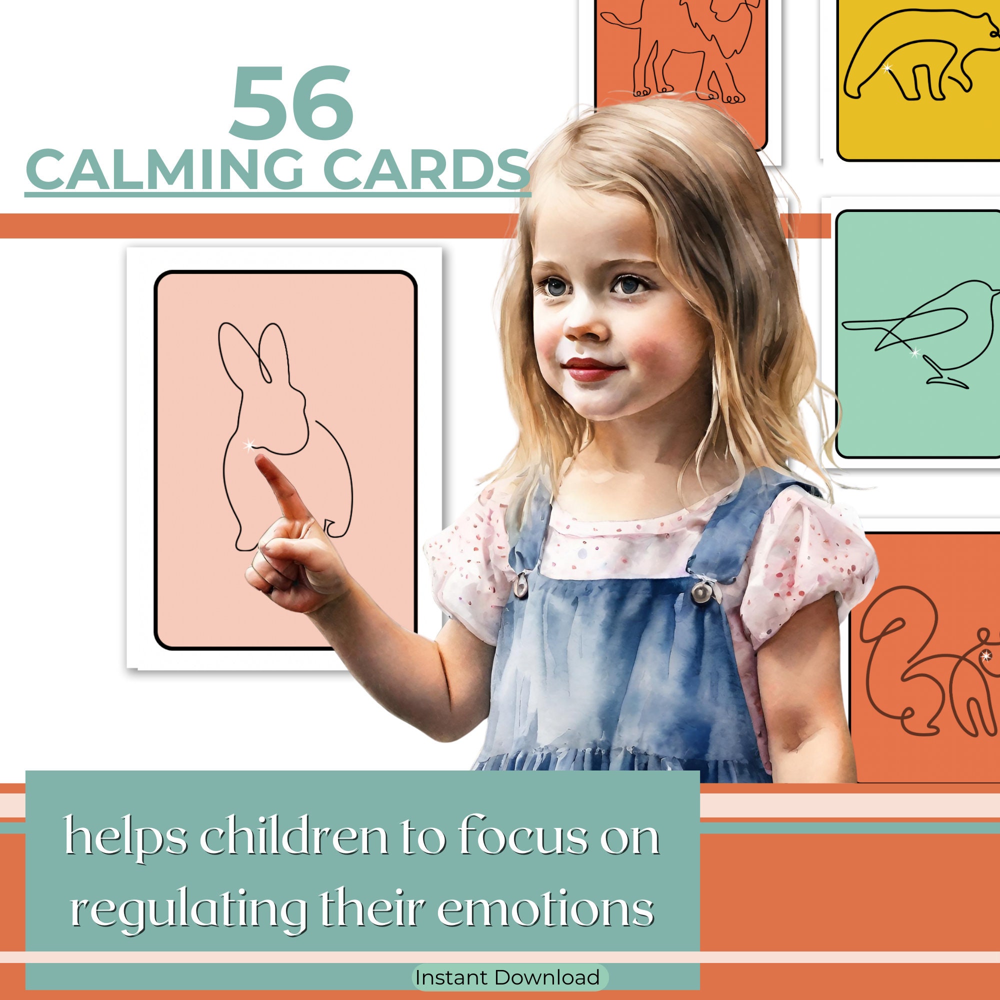 Finger Tracing Calming Cards Kids Sensory Processing Coping Strategies ...