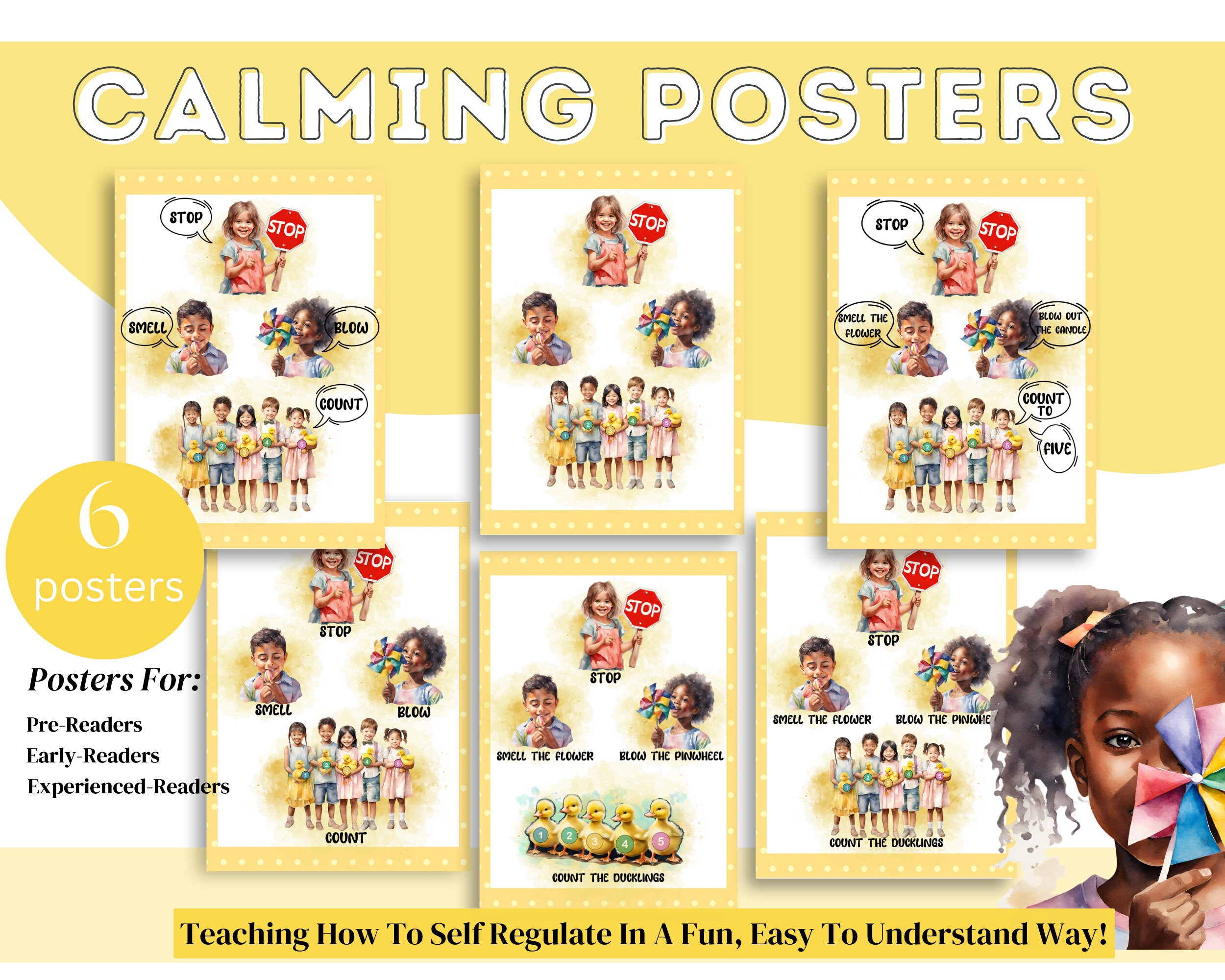 Spring Calming Strategy Posters Calm Down Strategies Breathing Cards ...