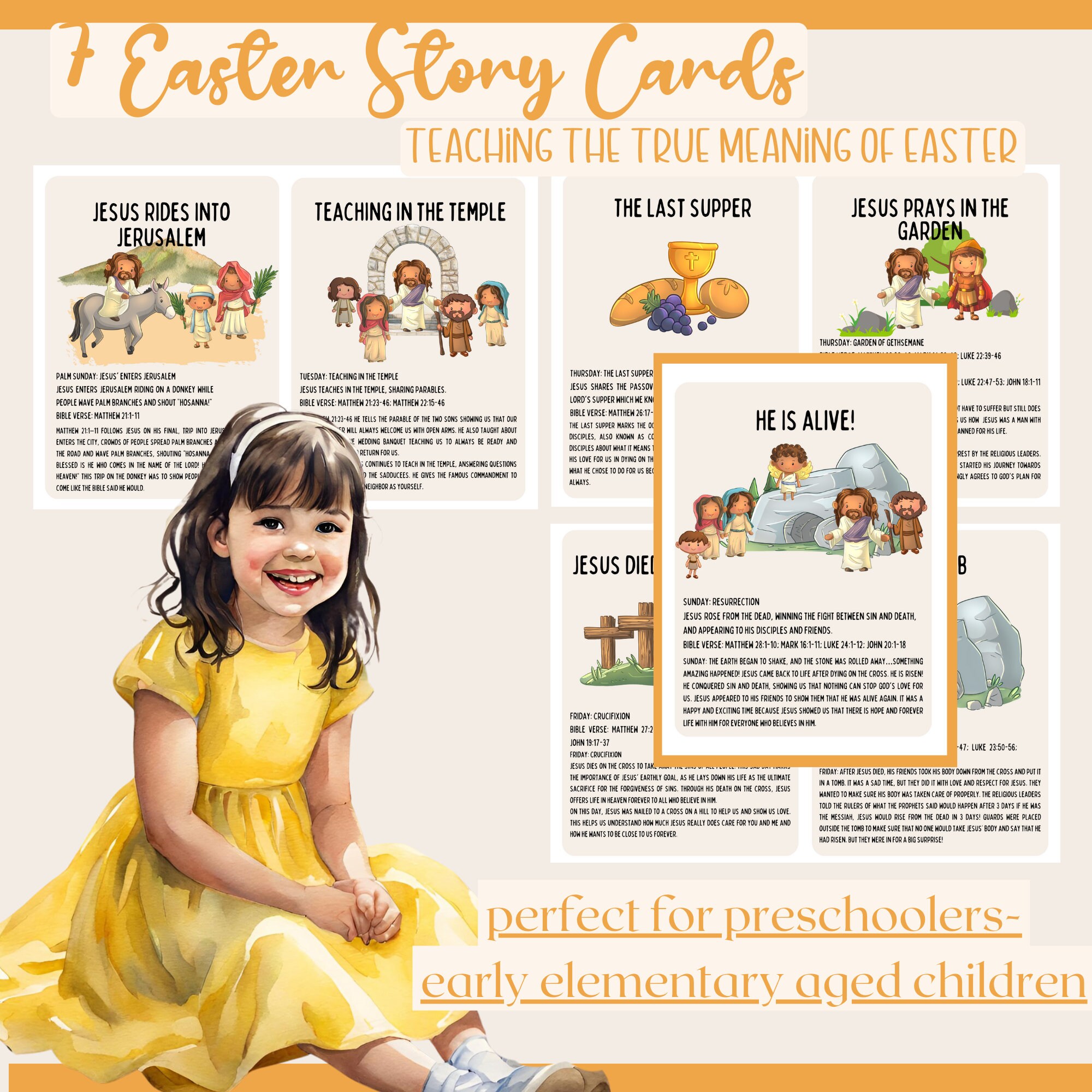 Easter Story Cards, Posters & Coloring Sheets (digital Download) - Etsy