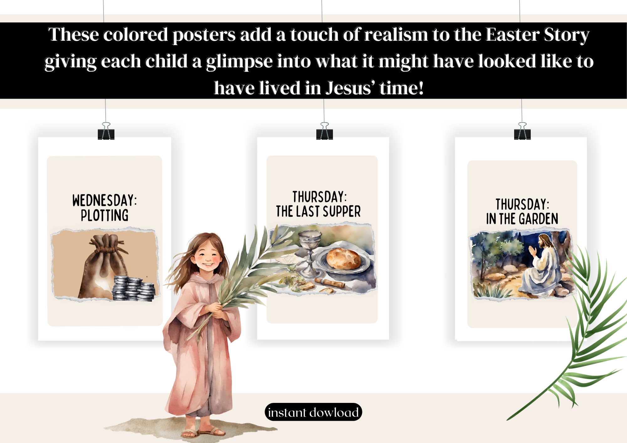 Easter Story Cards & Posters: Holy Week Bible Study (digital Download ...
