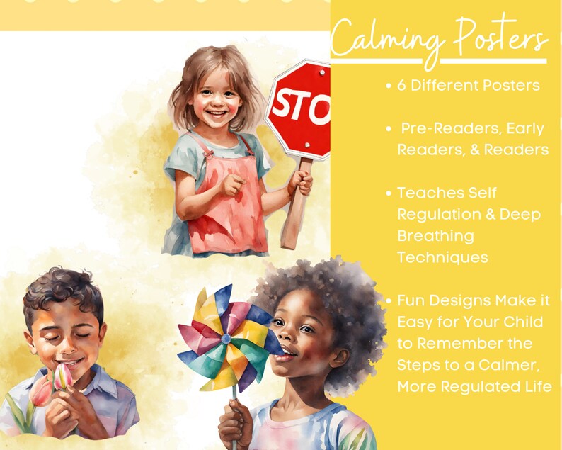 Spring Calming Strategy Posters Calm Down Strategies Breathing Cards ...