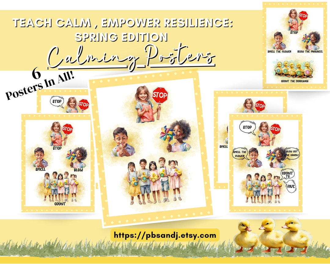 Spring Calming Strategy Posters Calm Down Strategies Breathing Cards ...