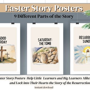 Easter Story Cards & Posters: Holy Week Bible Study (digital Download ...