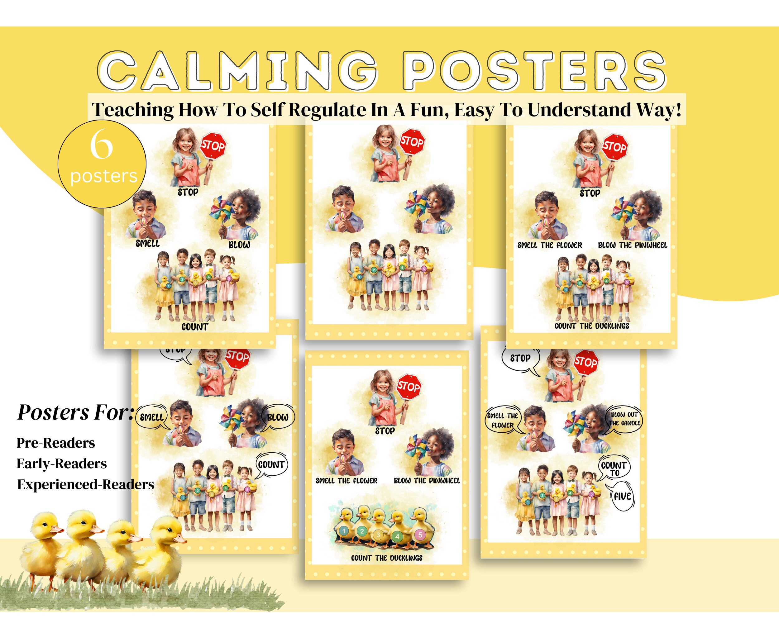 Spring Calming Strategy Posters Calm Down Strategies Breathing Cards ...