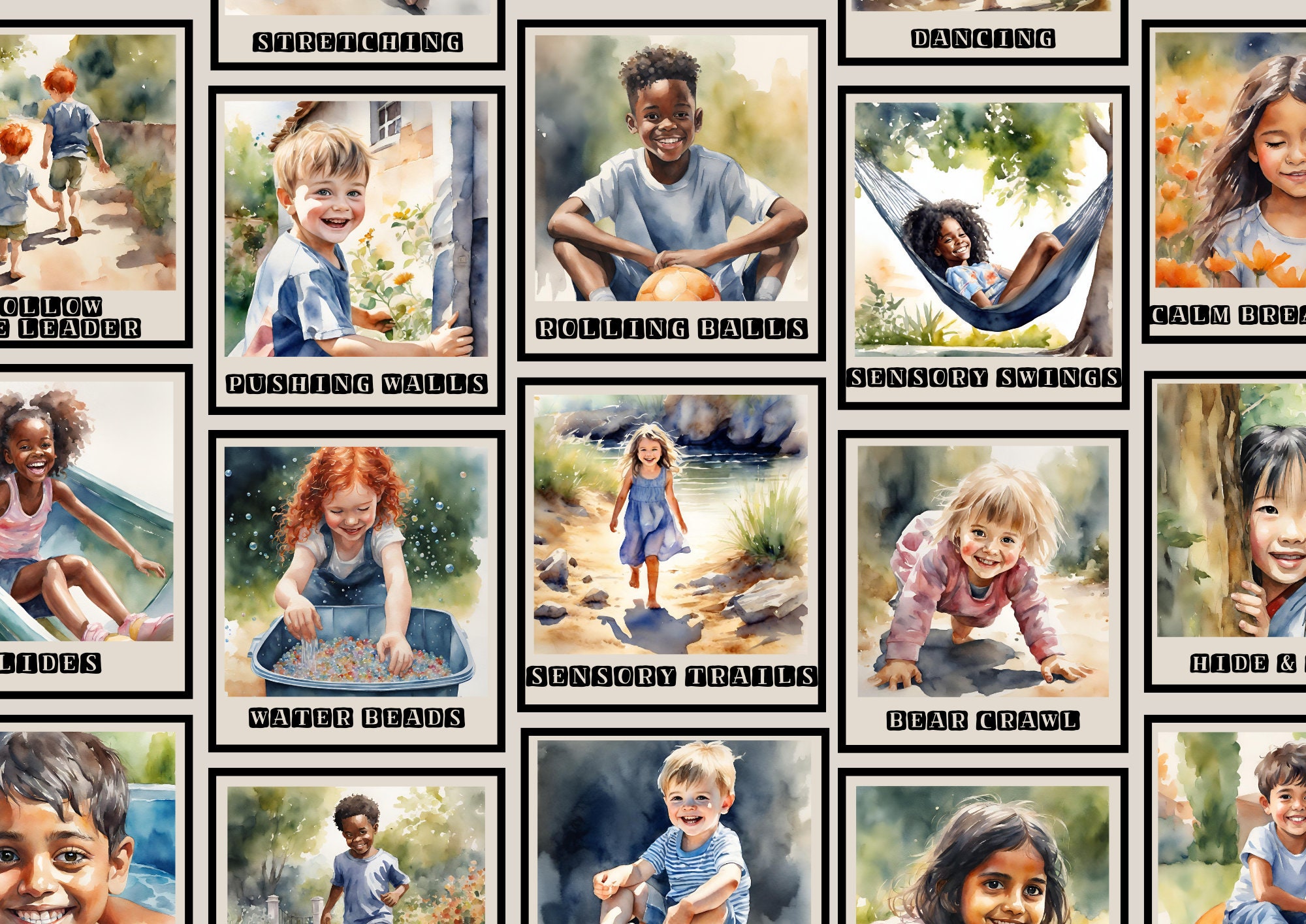 Sensory Calming Activities & Movement Cards: ADHD, ASD Coping (PDF ...