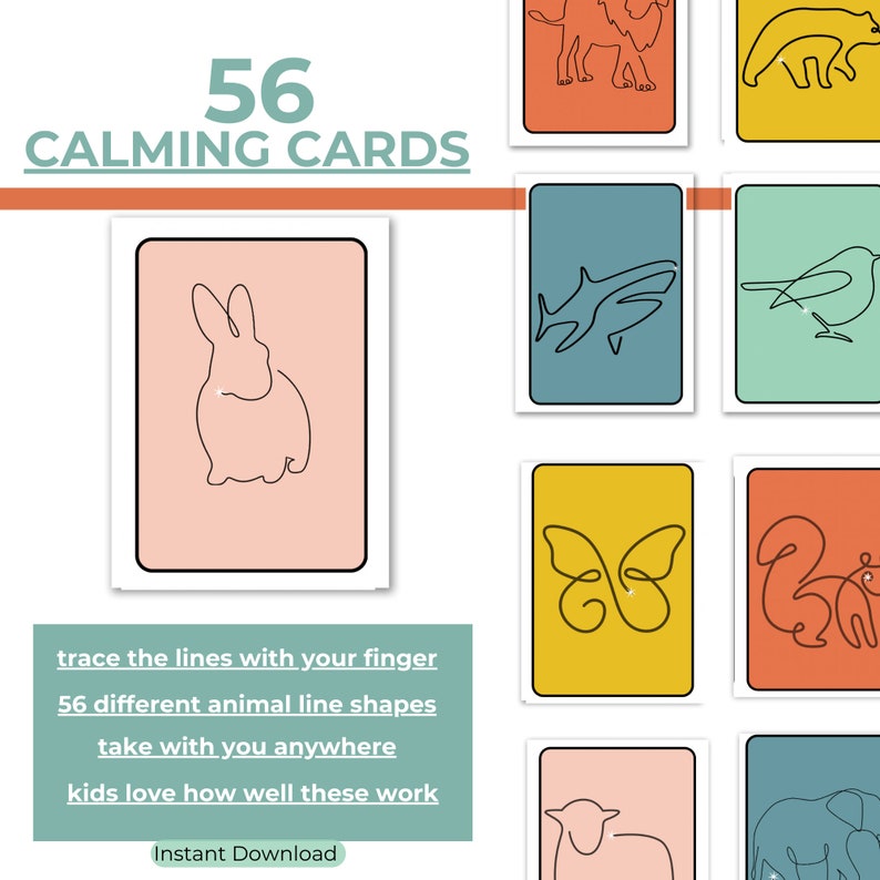 Finger Tracing Calming Cards Kids Sensory Processing Coping Strategies ...