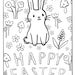 Easter Spring Coloring Pages for Kids, Toddlers, Adults Bohemian Simple ...