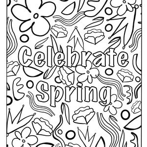 Easter Spring Coloring Pages for Kids, Toddlers, Adults Bohemian Simple ...