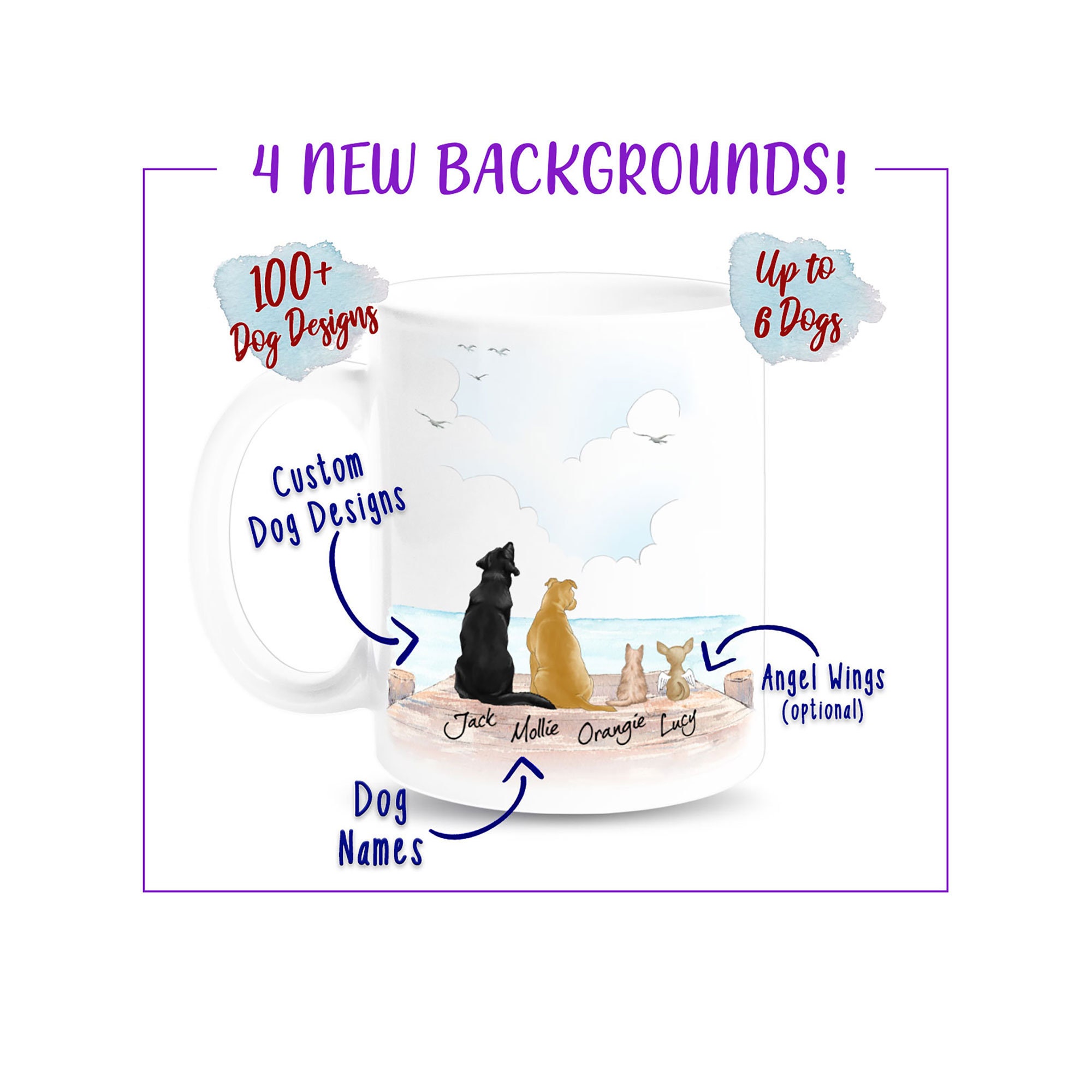 Drinkware Personalized Dog Mug Dog Lover Gift Dog Printed Mugs Dog ...