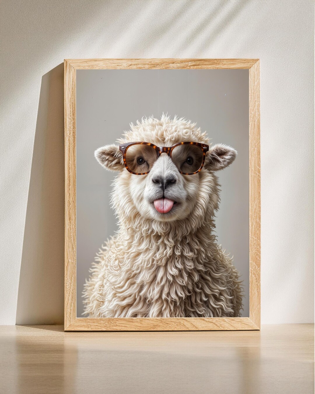 Funny Sheep Poster, Cute Animal Wall Art, Quirky Farmhouse Print, Sheep ...