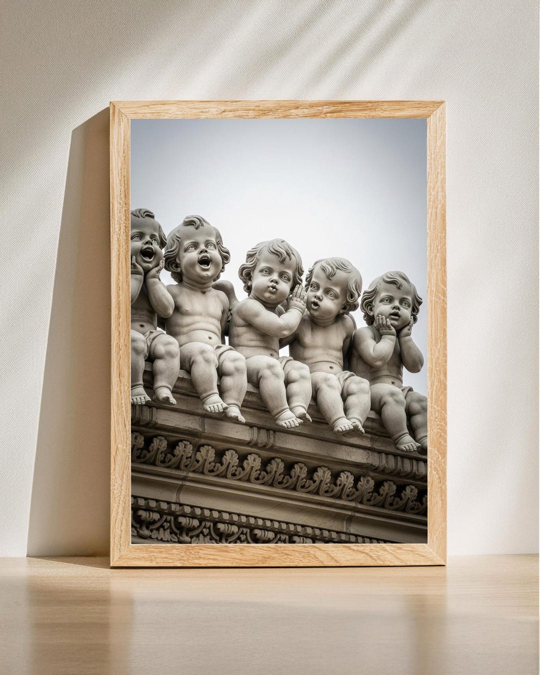 Cherubic Stone Figures, Classic Baroque Style, Angelic Sculpture Wall ...