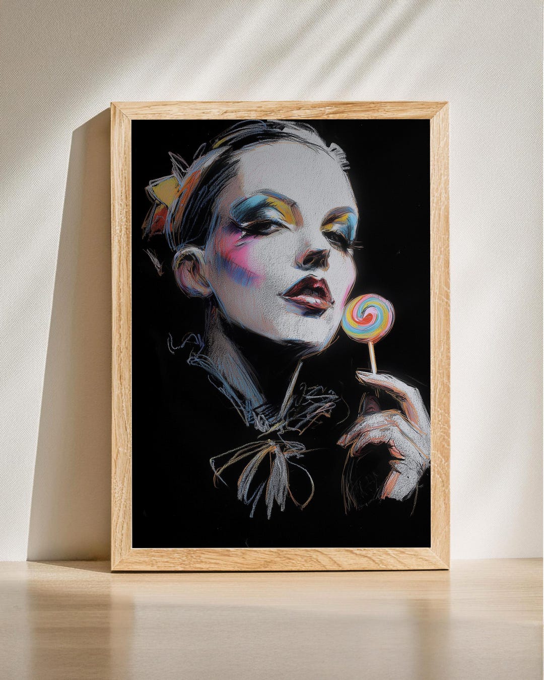 Vibrant Candy Muse Portrait, Whimsical Pop Art Style, Colorful Fashion ...