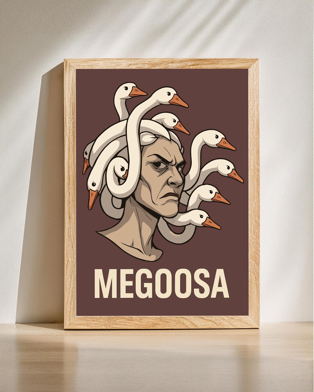 Medusa Goose Art, Medusa Duck Poster, Megoosa Mythology Print, Greek ...