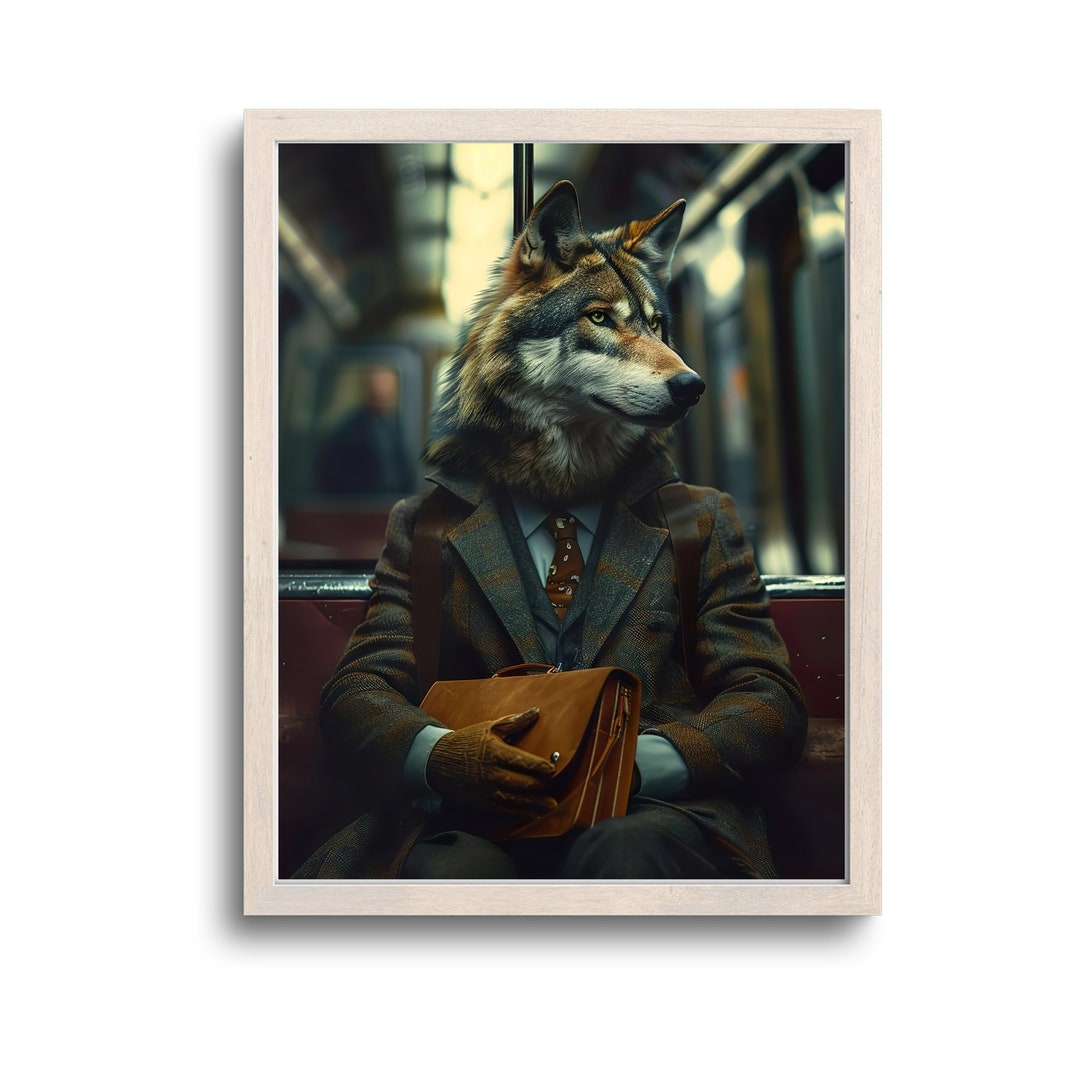 Wolf in NY Subway, Wolf Print, Wolf Wall Art, Wolf Gifts, Wolf Art ...