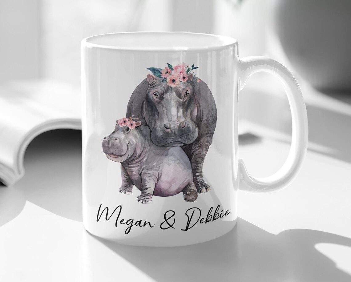 Personalized Hippo Mug Hippo Gifts Hippo Gift for Her Cute | Etsy