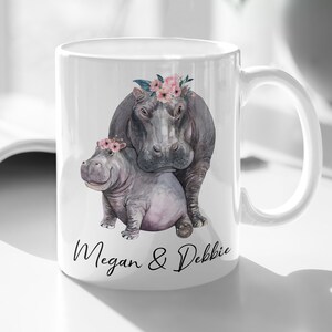 Personalized Hippo Mug, Hippo Gifts, Hippo Gift for Her, Cute Hippo Cup ...