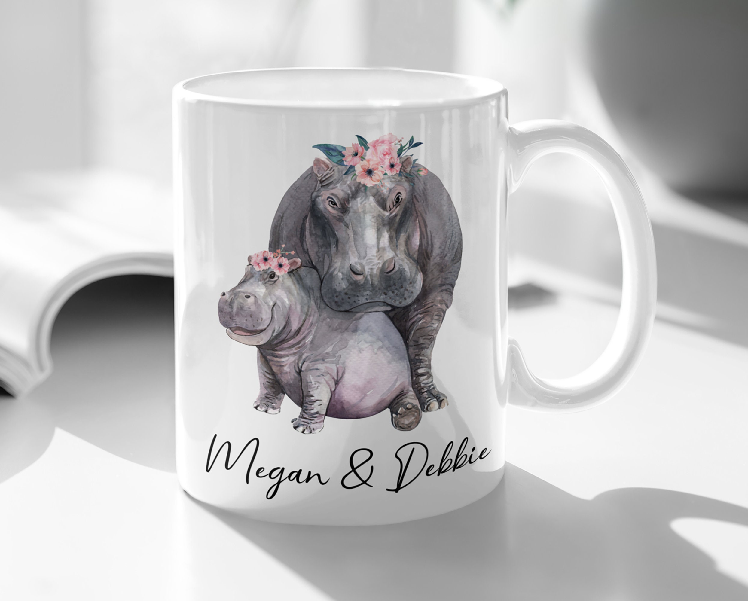 Personalized Hippo Mug Hippo Gifts Hippo Gift for Her Cute - Etsy