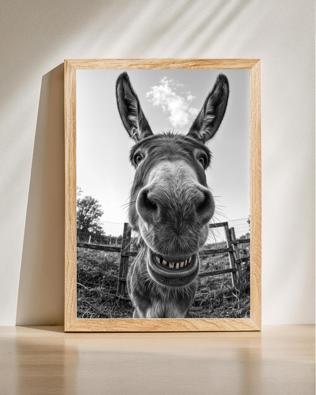 Funny Donkey Wall Art, Donkey Lover Gift, Humorous Farm Animal Decor ...