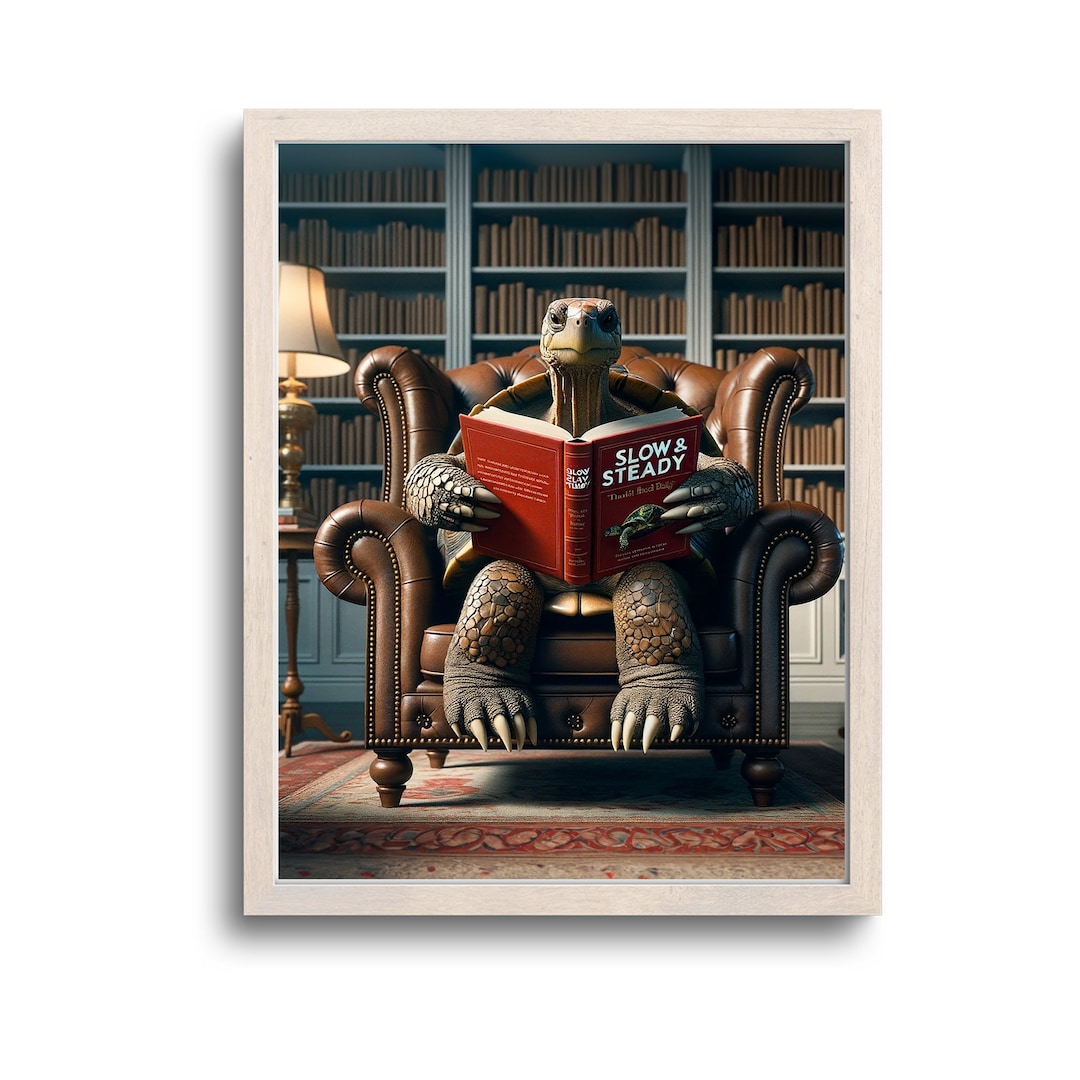 Turtle Gifts, Animal Reading Books, Turtle Wall Art, Tortoise Gift ...