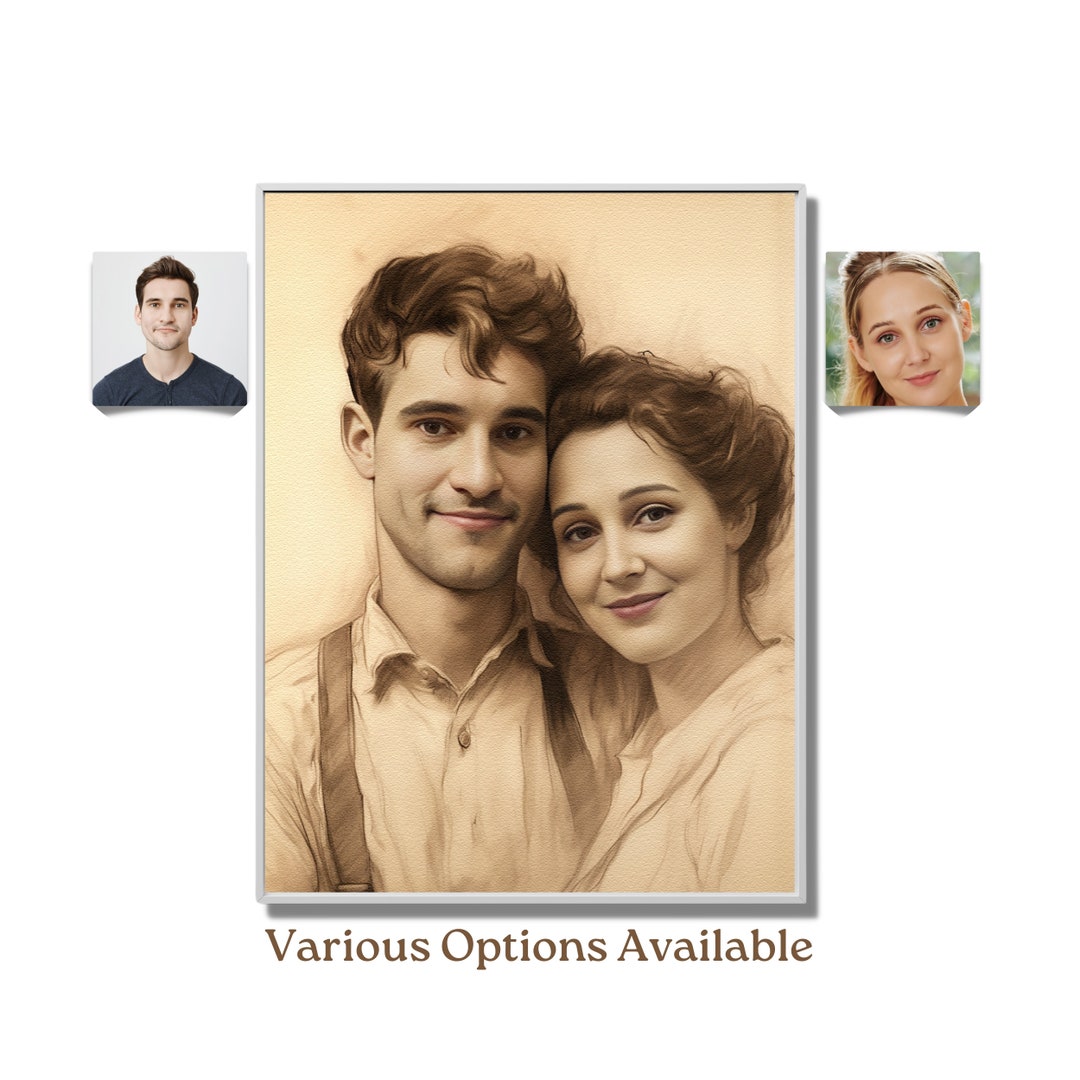 Personalized Couple Print, Couples Gift, Custom Wall Art From Photo ...