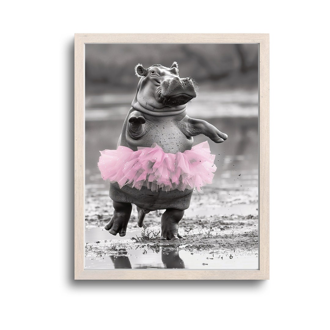 Funny Hippo Print, Hippo Wall Art, Hippo Gifts, Hippo Art, Hippo Decor ...