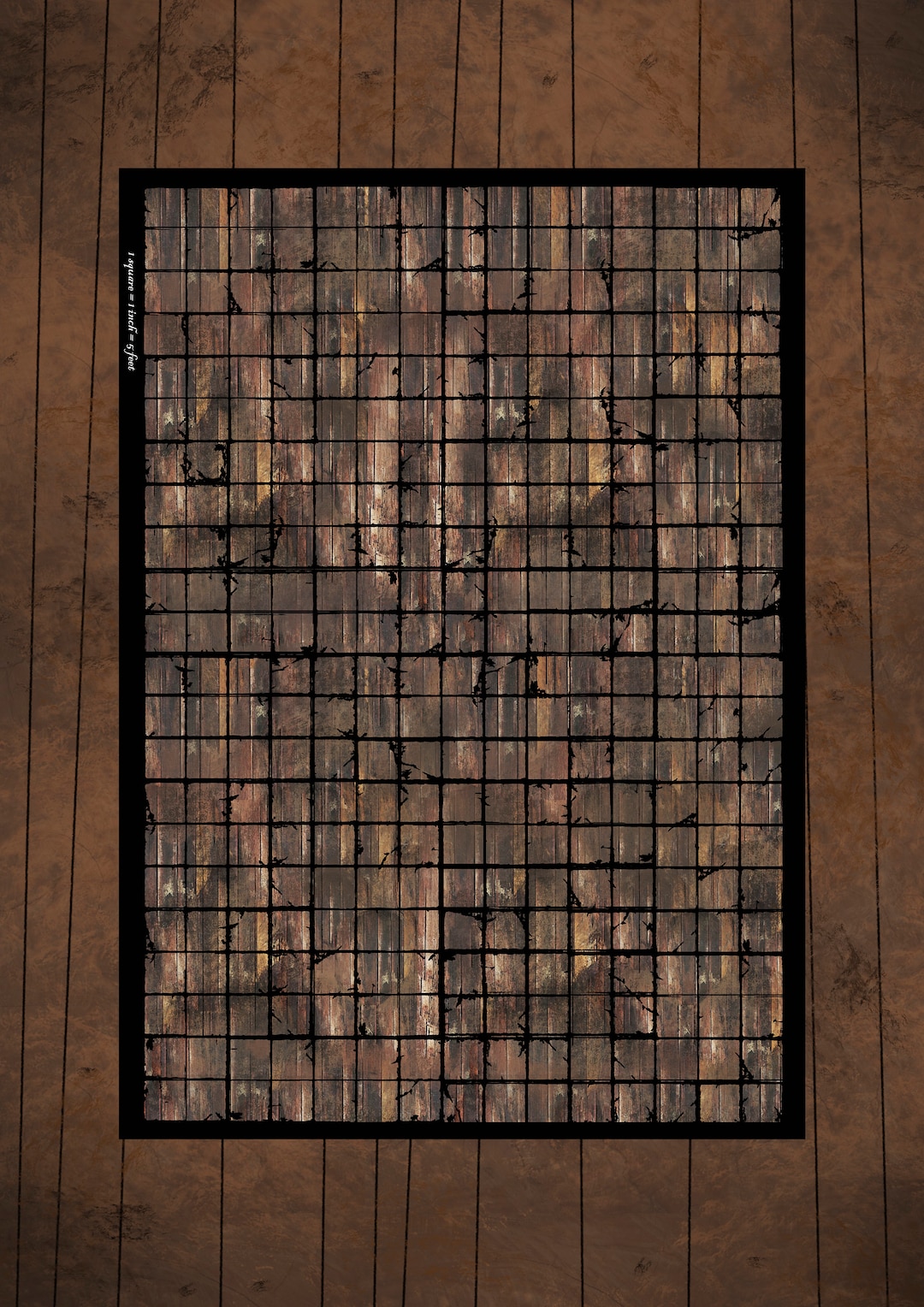 Wooden Floor Battle Grid Mat for Role Play Dnd - Etsy