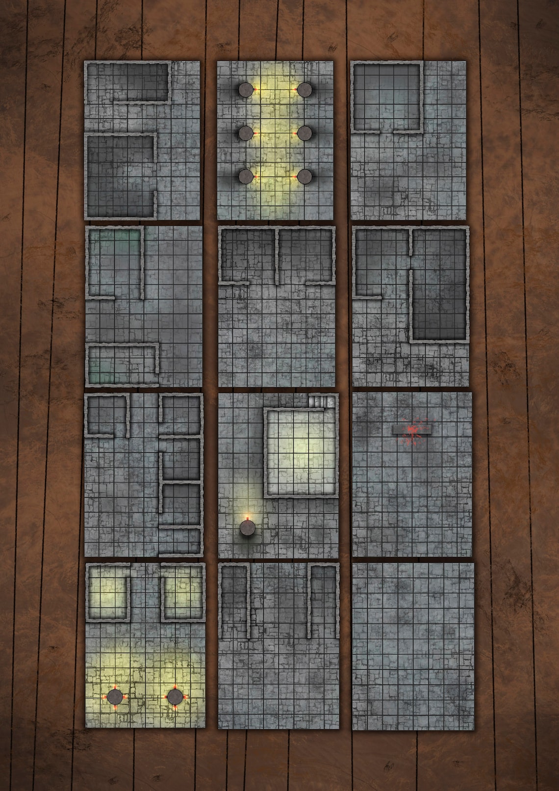 Dnd 12 Dungeon Battle Mats Pack - Etsy