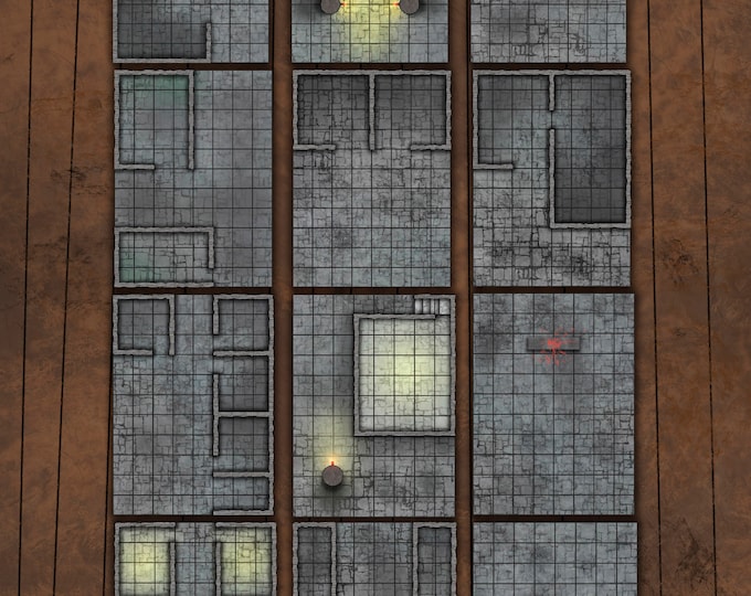 Dnd 12 Dungeon Battle Mats Pack - Etsy