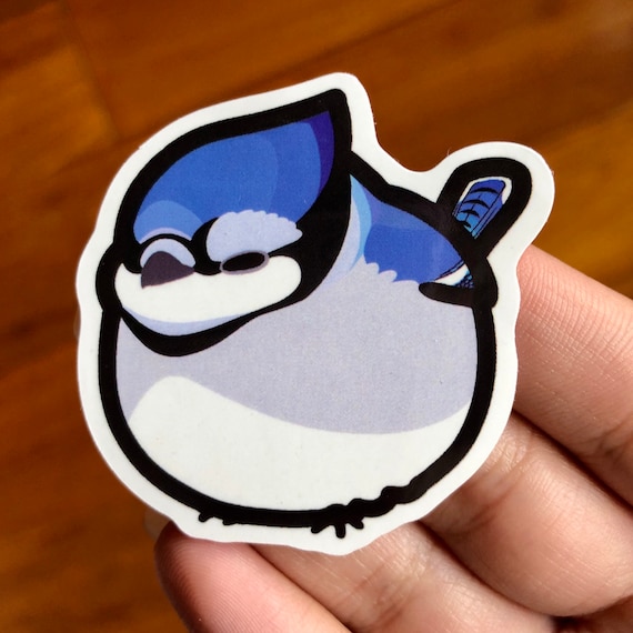 Cute Blue Jay Birb Sticker water Proof Bird Sticker | Etsy