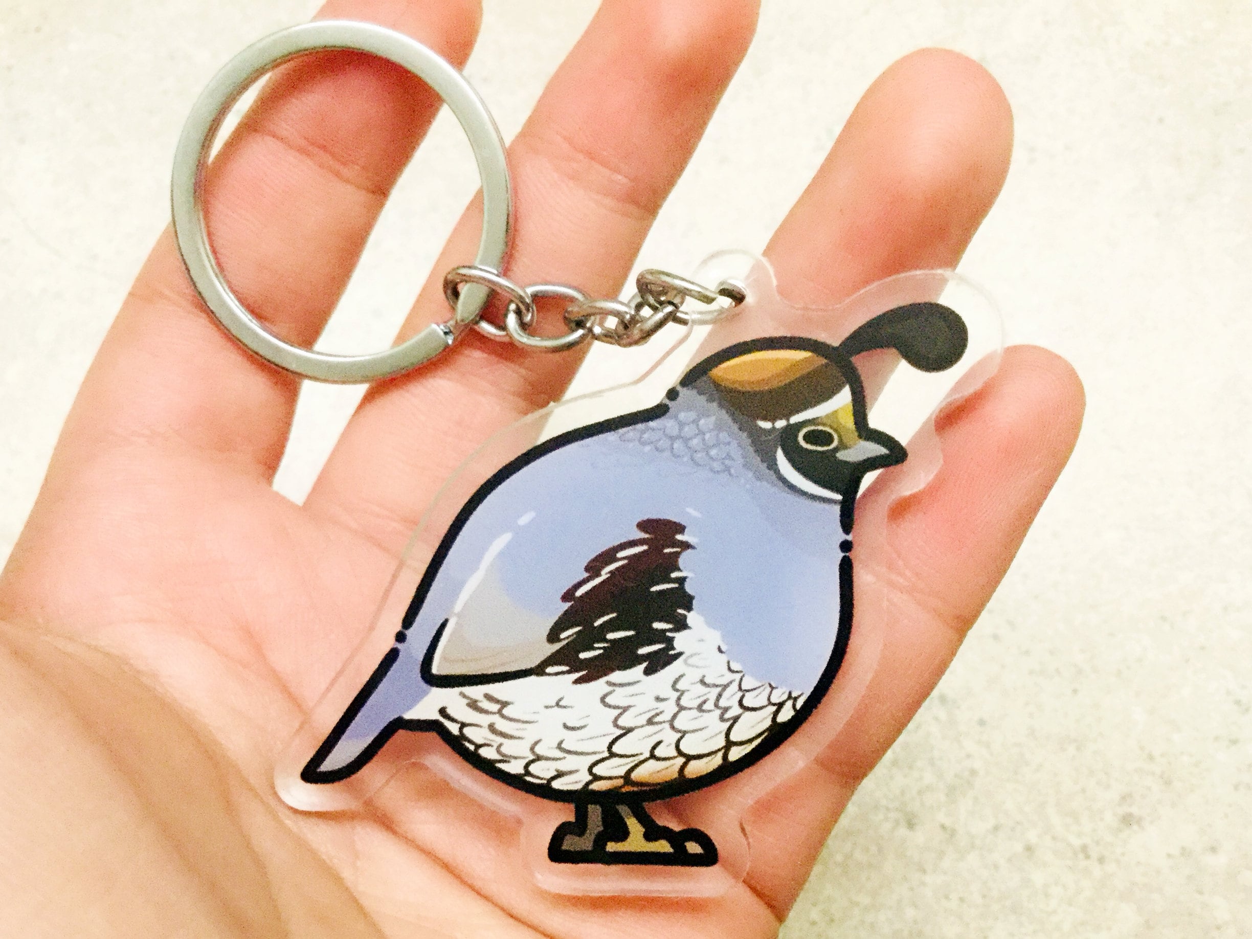 California Quail Keychain, Cute Bird Keychain - Etsy