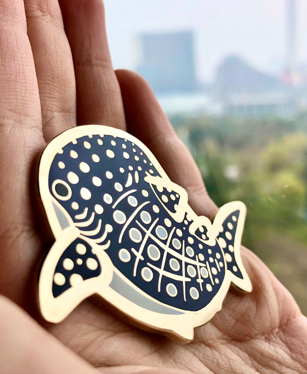 Cute Golden Whale Shark Medal Pin - Etsy