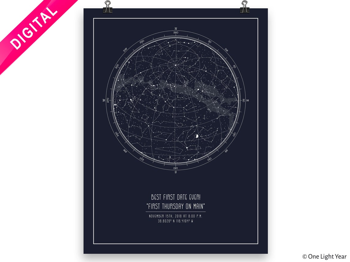 Star Chart DIGITAL Unique Gift for Birth Housewarming Best - Etsy