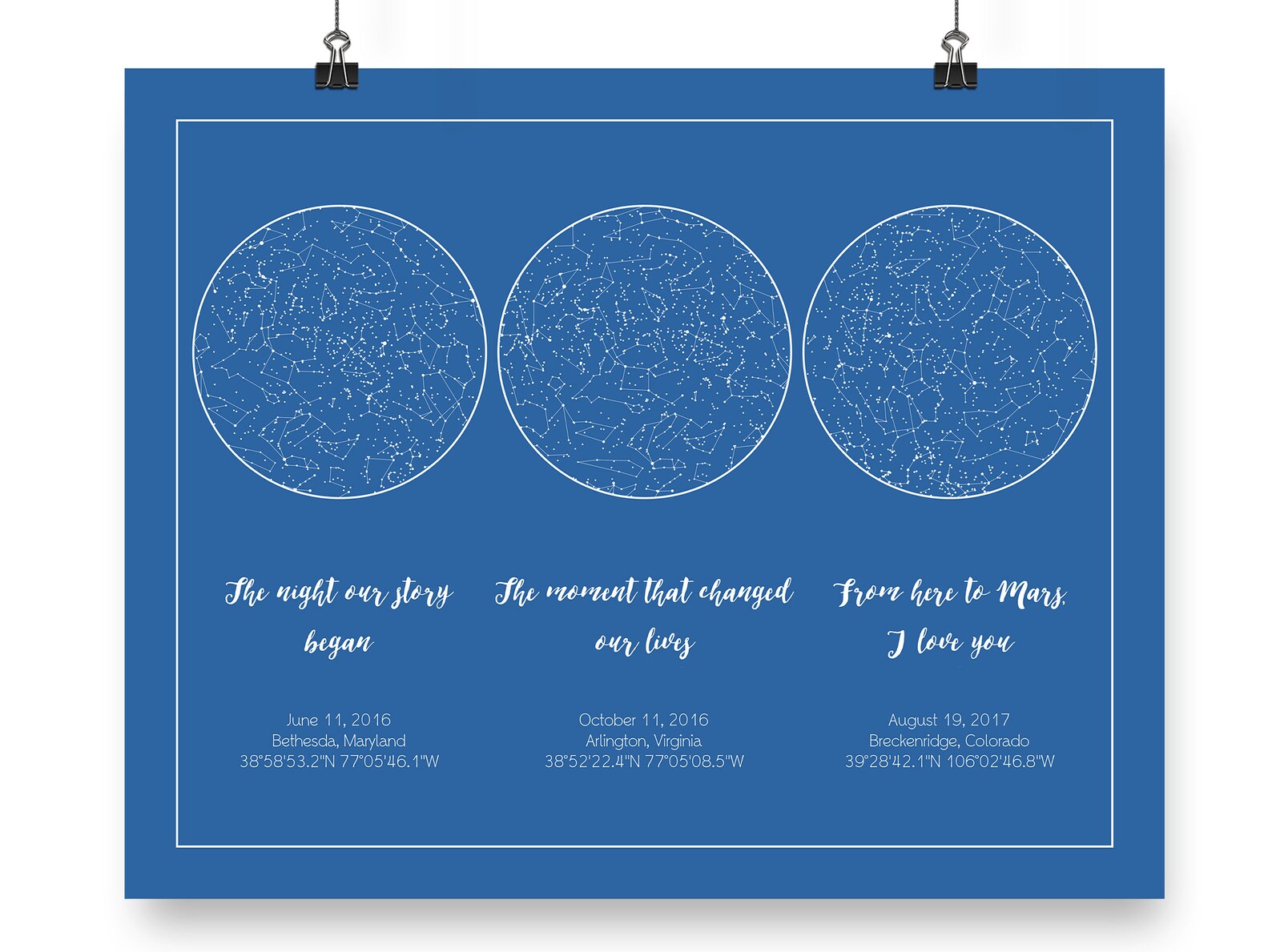 Personalized Sky Map Triple Star Map DIGITAL Night Sky Print - Etsy